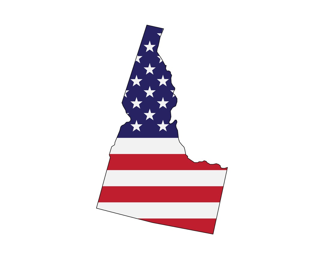 Idaho Flag Map SVG, PNG - American Flag Svg, Idaho Outline Svg, Idaho ...