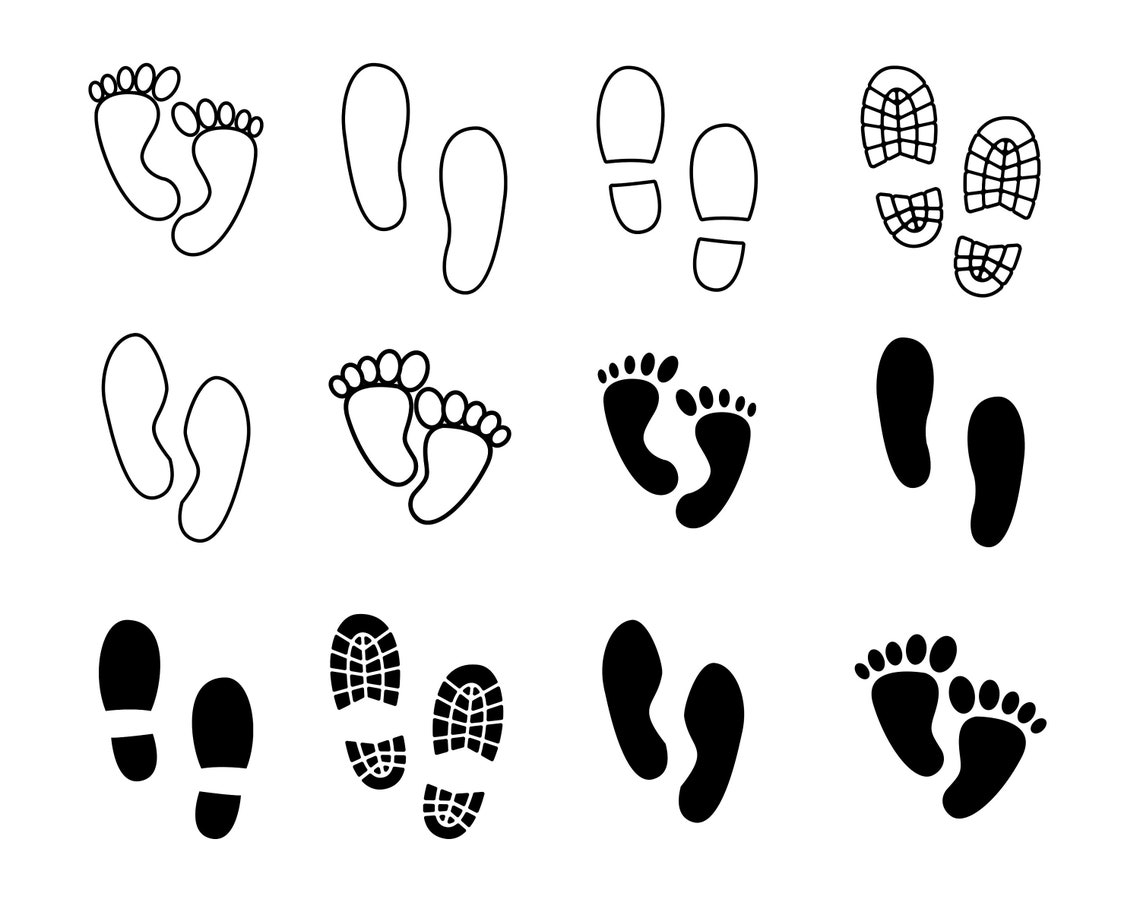 Footprints SVG, PNG, Human Footprint, Footstep Svg, Foot Svg, Foot ...