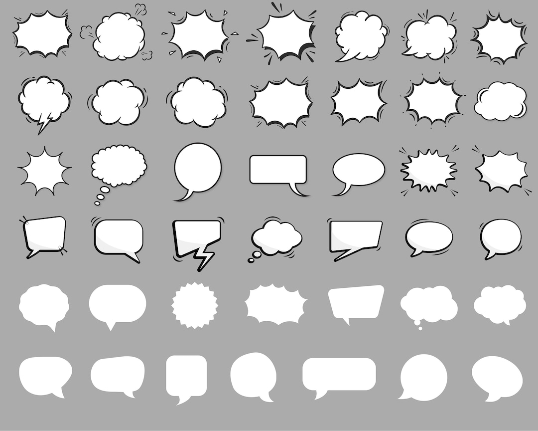 Speech Bubble SVG Bundle, PNG, Cartoon Bubble Svg, Dialog Bubble Svg ...