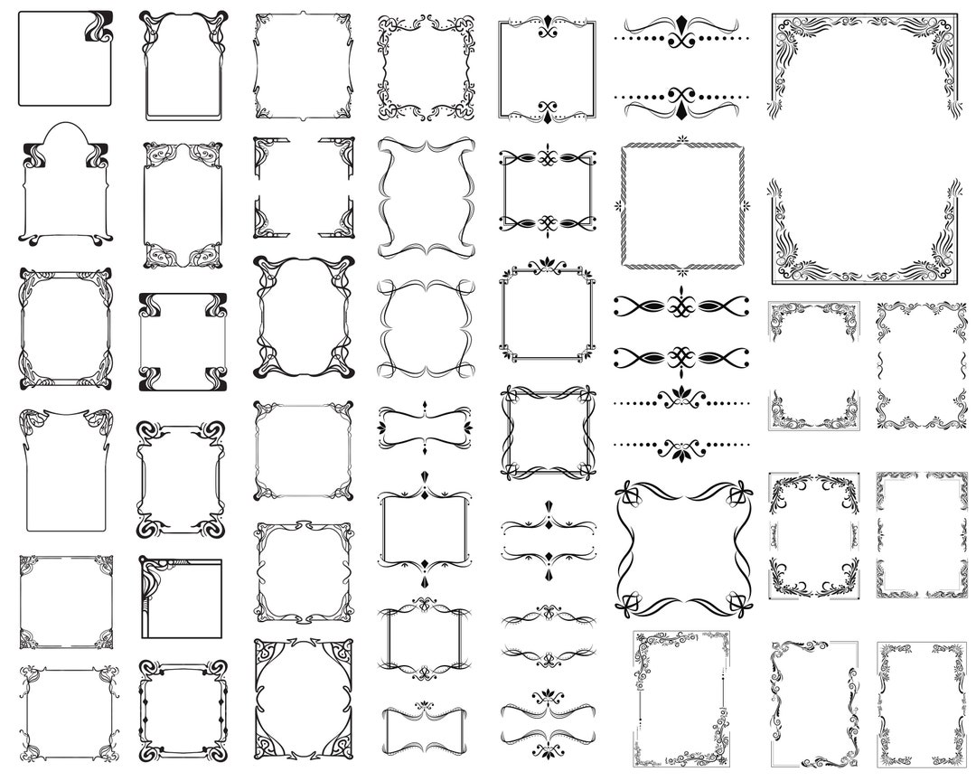 Frame SVG Bundle, PNG, Square Frame Svg, Vintage Frame Svg, Rectangle ...