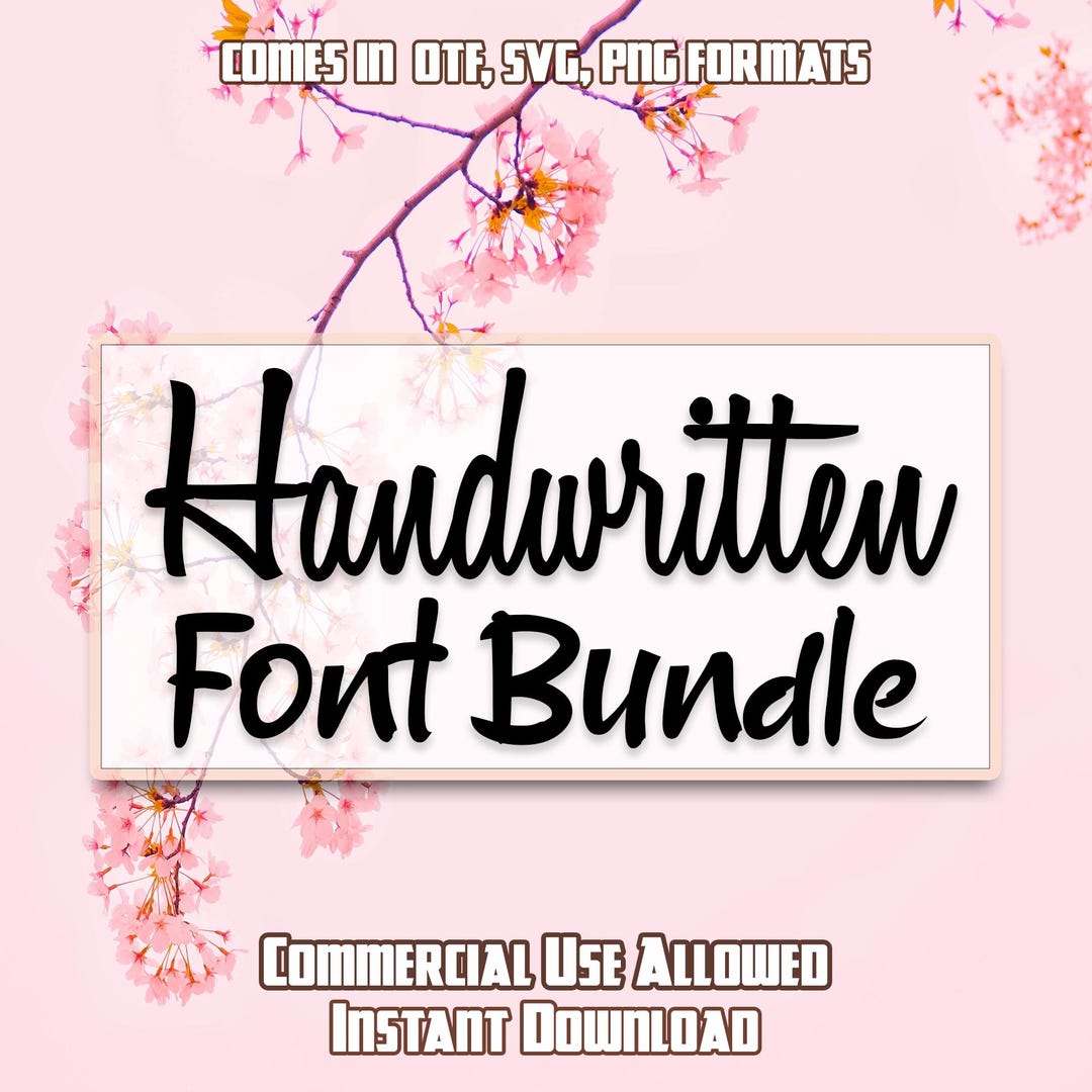 25 Handwritten Font Bundle #2 SVG, PNG, TTF, Alphabet Svg, Script Font ...