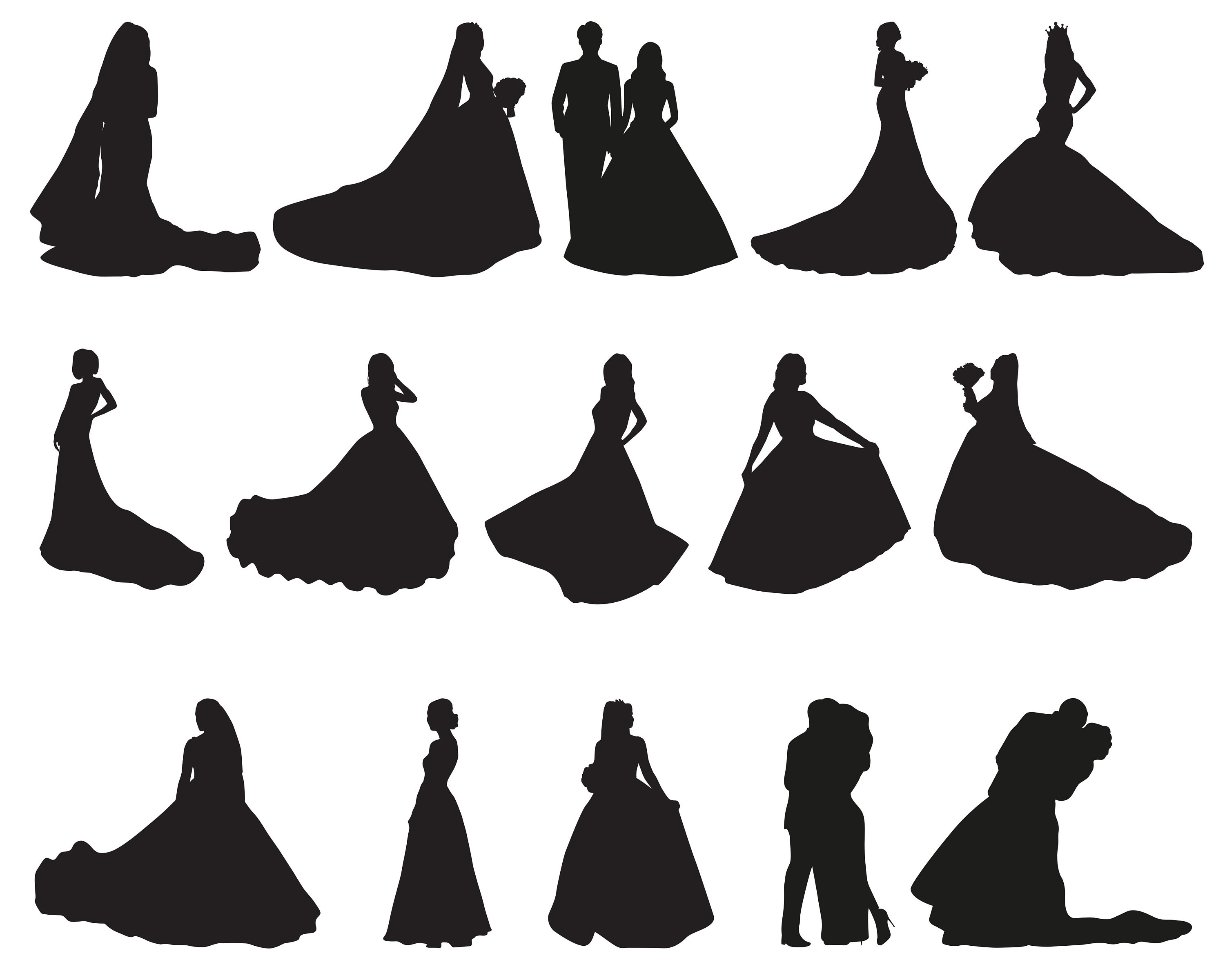 Bride SVG Bundle Bride Silhouette SVG PNG Wedding Party - Etsy Australia