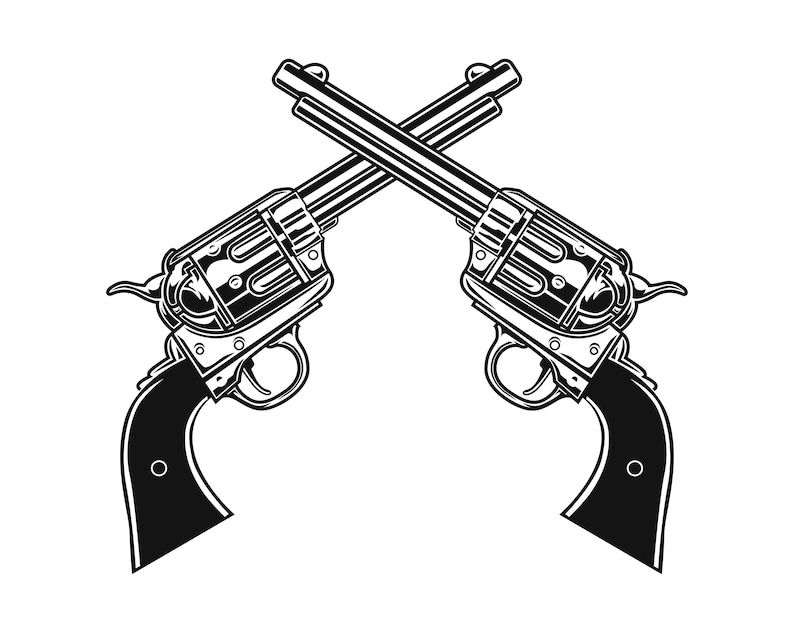 Crossed Gun SVG, PNG Revolver Svg, Pistol Svg, Guns Svg, Crossed Guns ...