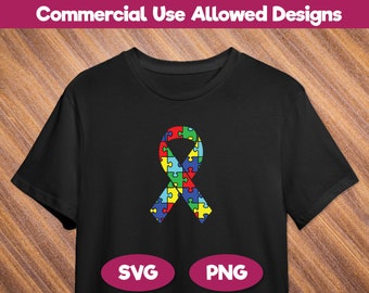 Autism Ribbon Svg, Autism Awareness Svg, Puzzle Ribbon Svg, Autism ...