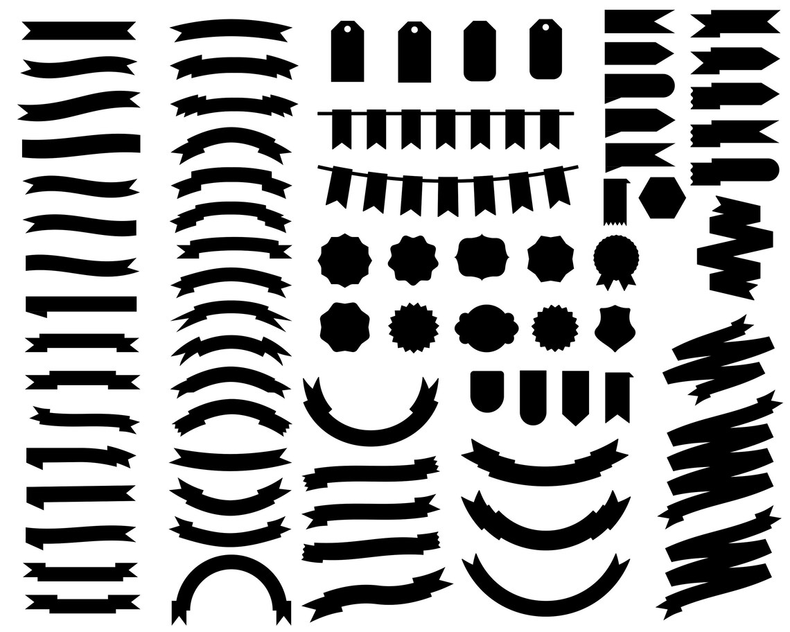 Banner SVG Bundle Ribbon SVG Bunting Banner Svg Png Cut - Etsy