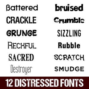 12 Distressed Fonts SVG, PNG, TTF, Letters and Numbers, Alphabet Svg ...