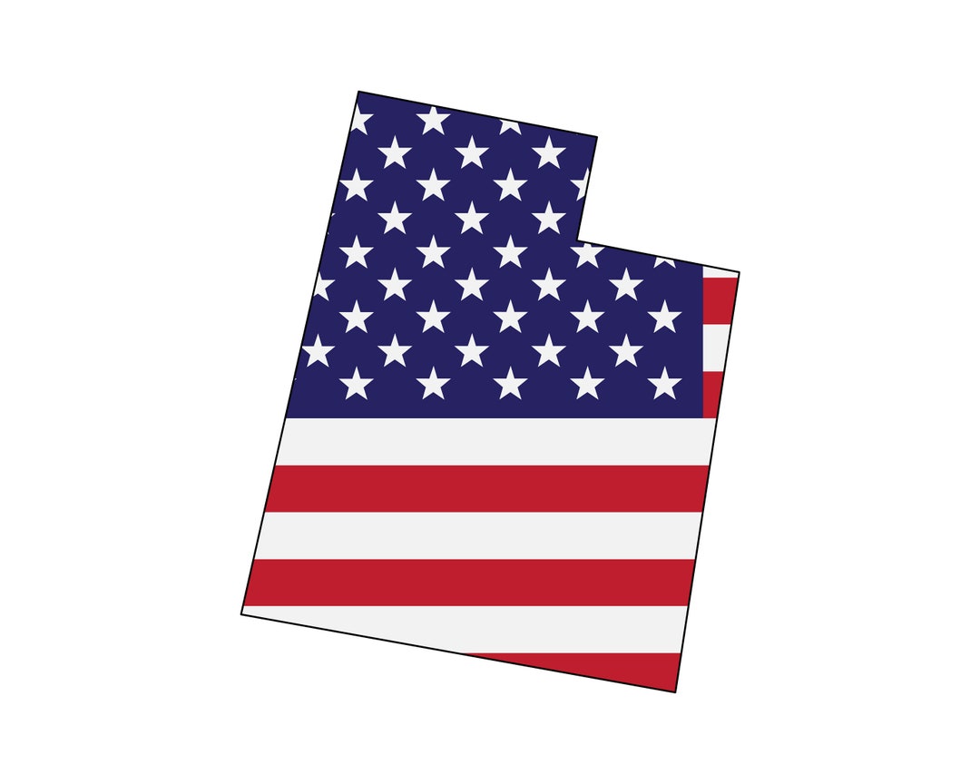 Utah Flag Map SVG, PNG - American Flag, Utah Outline Svg, Utah ...
