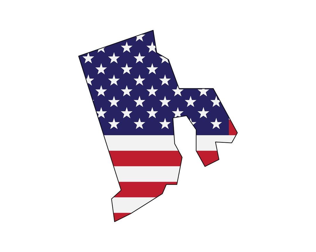 Rhode Island Flag Map SVG, PNG - American Flag, Rhode Island Outline ...