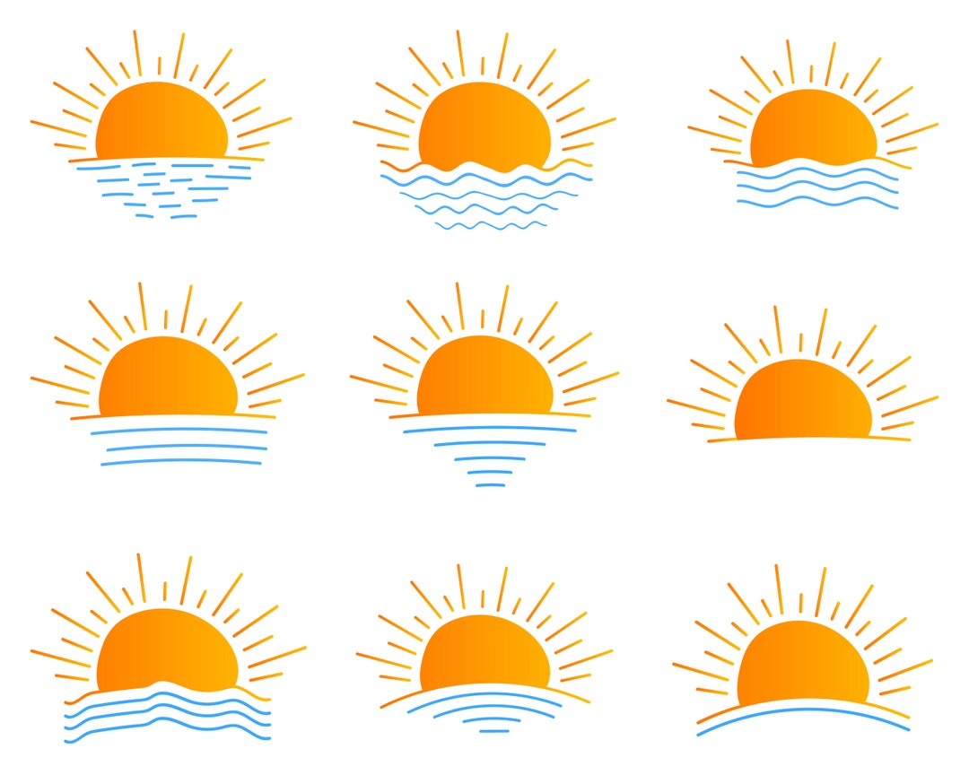 Sunrise SVG, PNG Bundle, Sun Svg Cut Files for Cricut, Silhouette ...