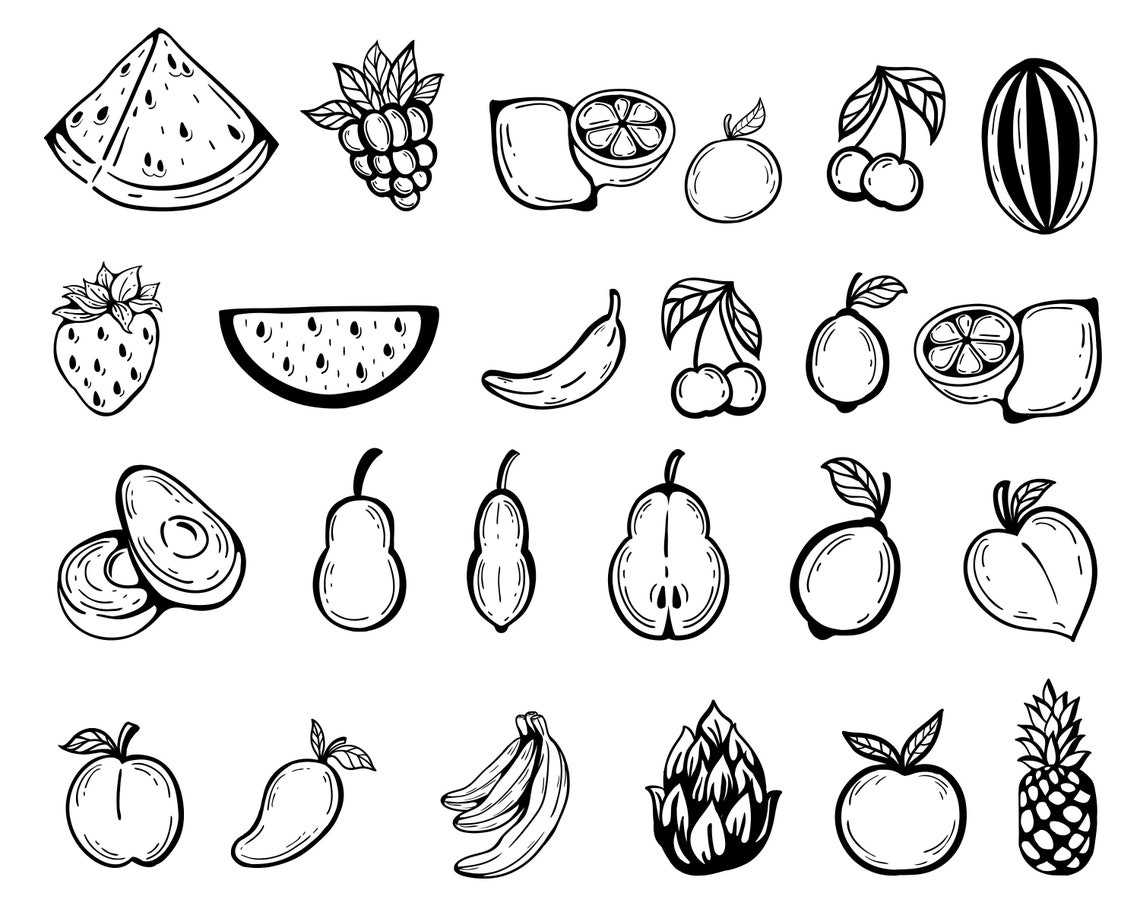 Fruit SVG Bundle PNG Fruits Svg Watermelon Svg Peach Svg - Etsy