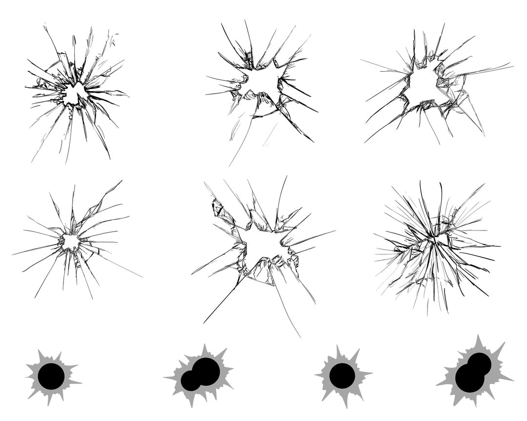 Bullet Holes Svg Png Bullet Holes Clipart Cut Files For Cricut And Silhouette Vector Bullet