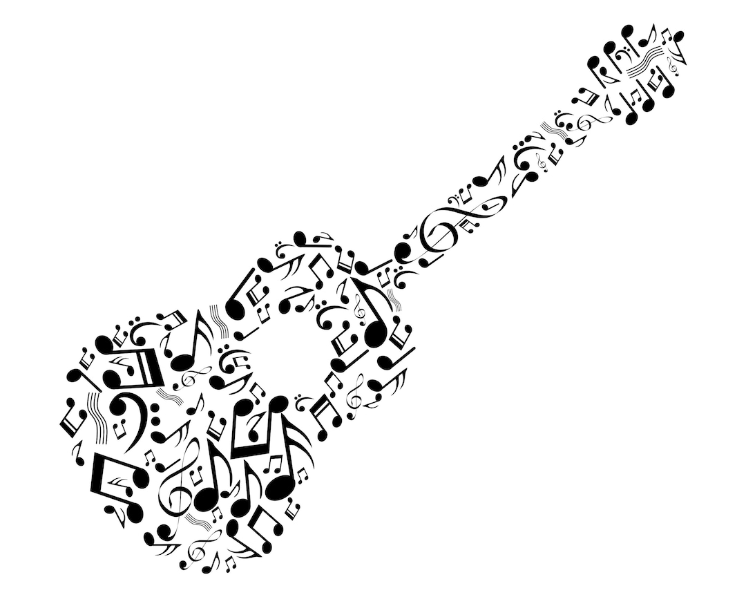 Guitar Shape SVG, PNG, Acoustic Guitar SVG, Musical Instrument Svg ...