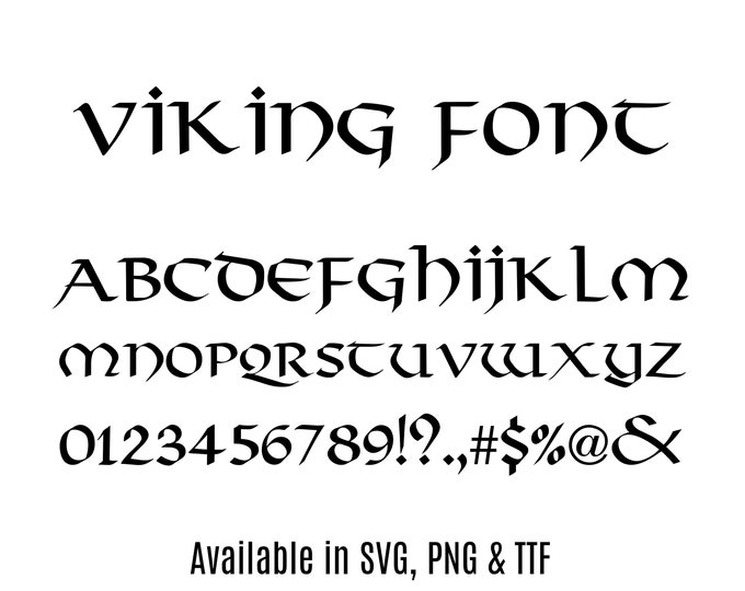 VIKING FONT SVG, Viking Font Clipart, Viking Font Cricut, Nordic ...