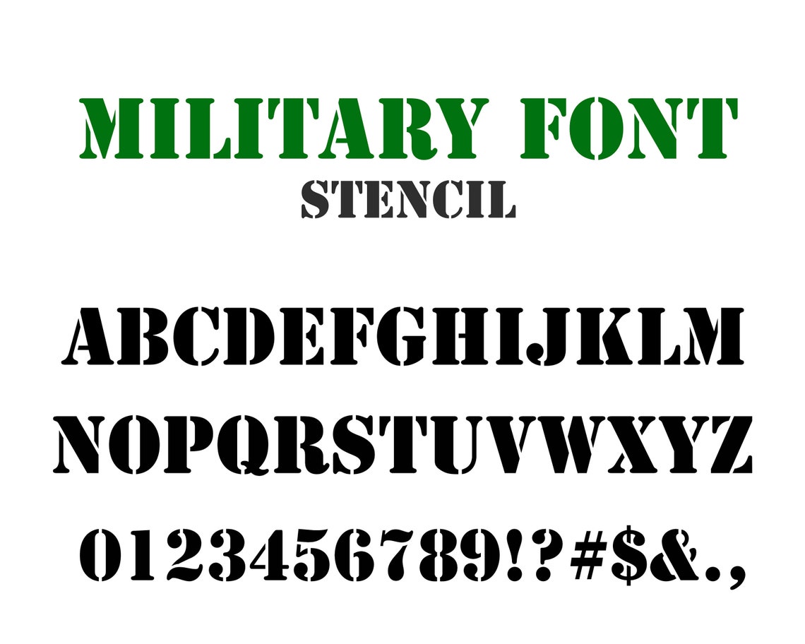 Stencil Font SVG TTF PNG Army Font Military Font Navy - Etsy Canada
