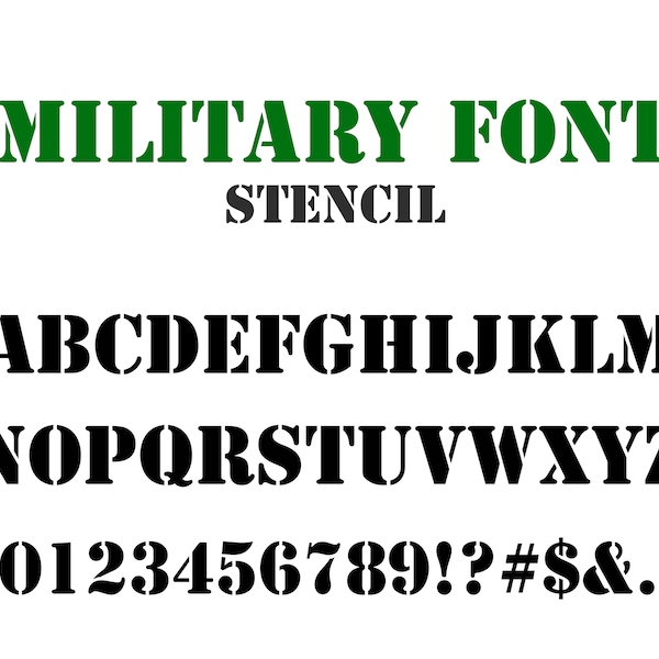 Navy Stencil Font Svg - Etsy