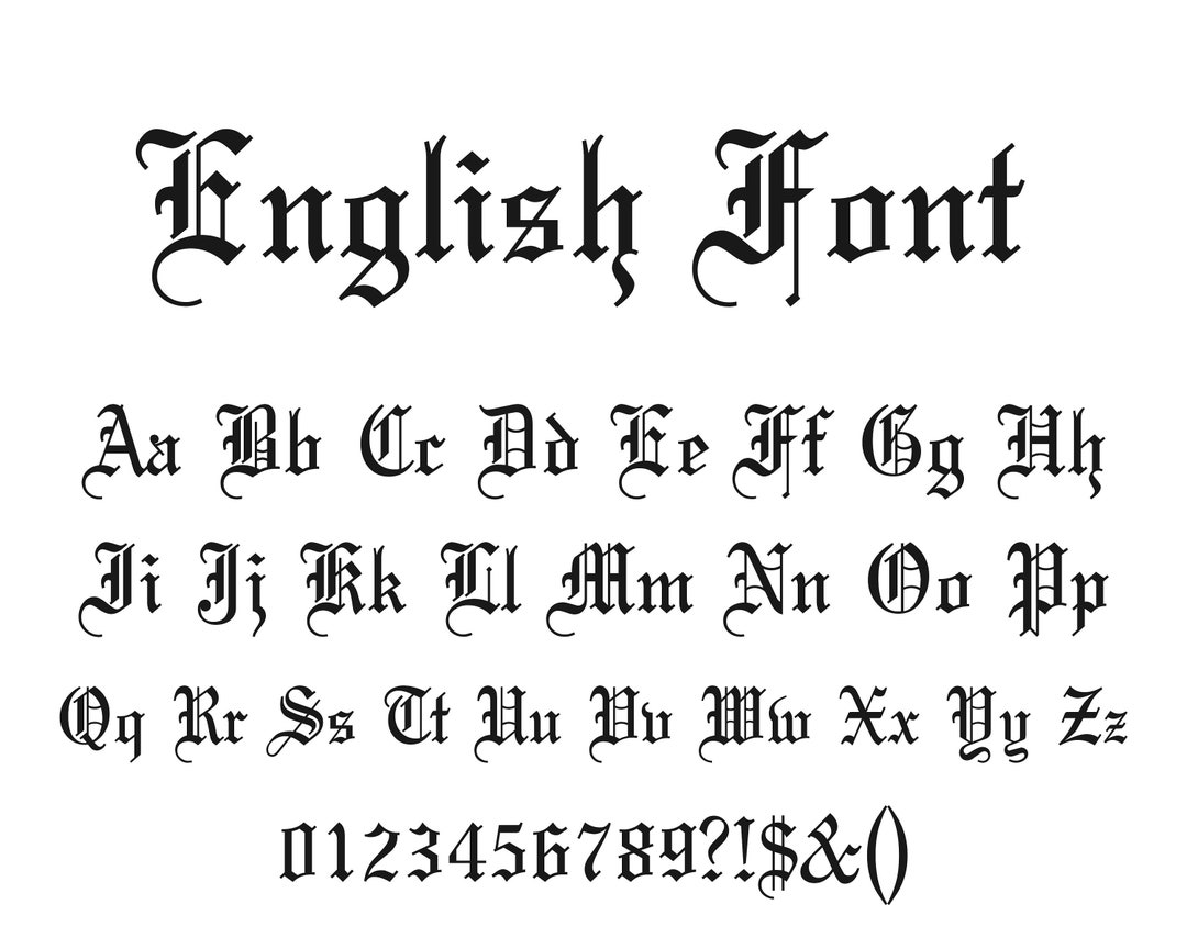 Old English Font SVG, PNG, TTF, English Font Cricut, Clipart ...