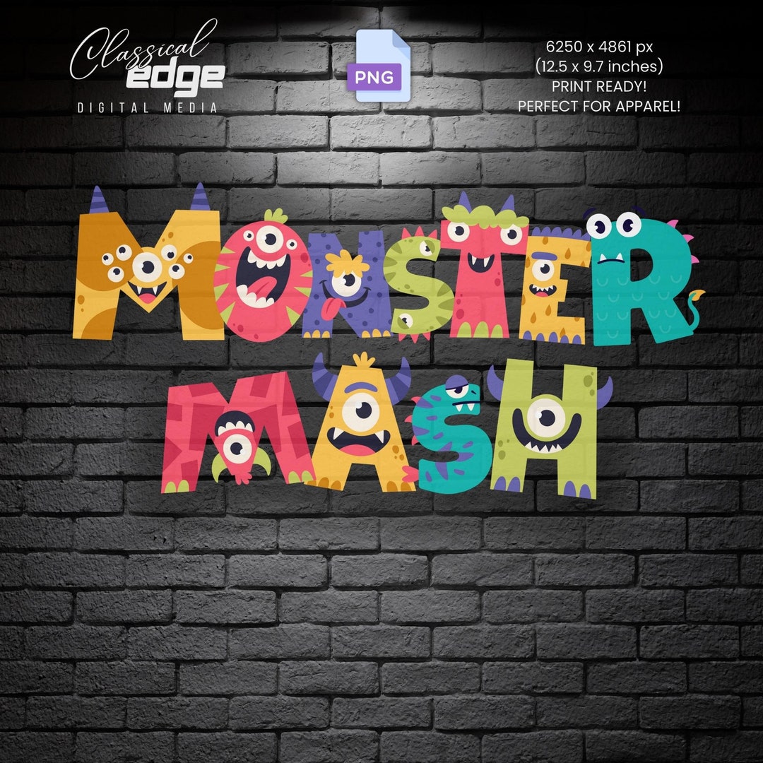 MONSTER MASH Kids Halloween Graphic - PNG File - Etsy