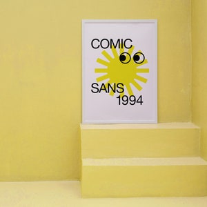 Comic Sans in Helvetica Fine Art Print Poster, 90s Retro Typography ...
