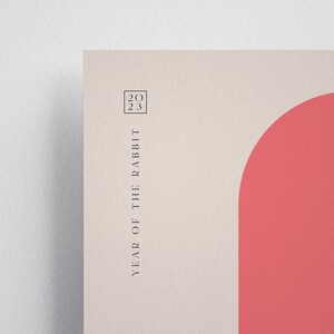 Year of the Rabbit 2023 Poster, Modern Geometric Rabbit Wall Art ...