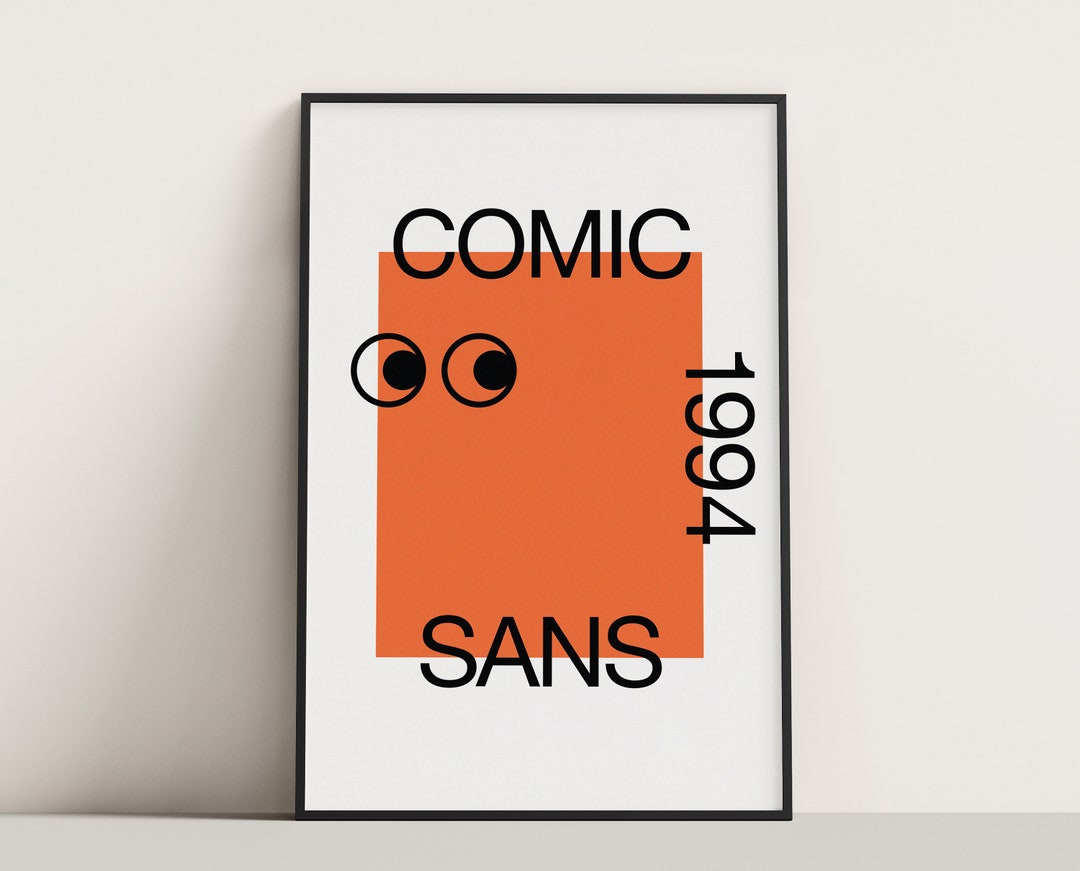 Comic Sans in Helvetica Fine Art Print Poster, 90s Retro Typography ...