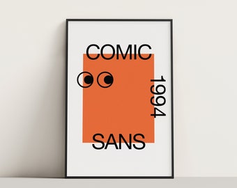 Comic Sans in Helvetica Fine Art Print Poster, 90s Retro Typography ...
