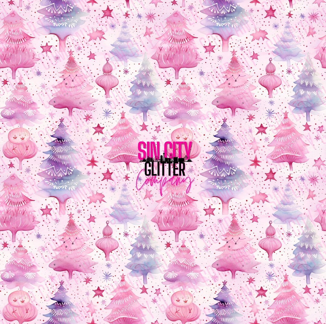 Pink Christmas 7 Vinyl Sheet, Christmas Tree Vinyl, Matte Vinyl, Clear ...