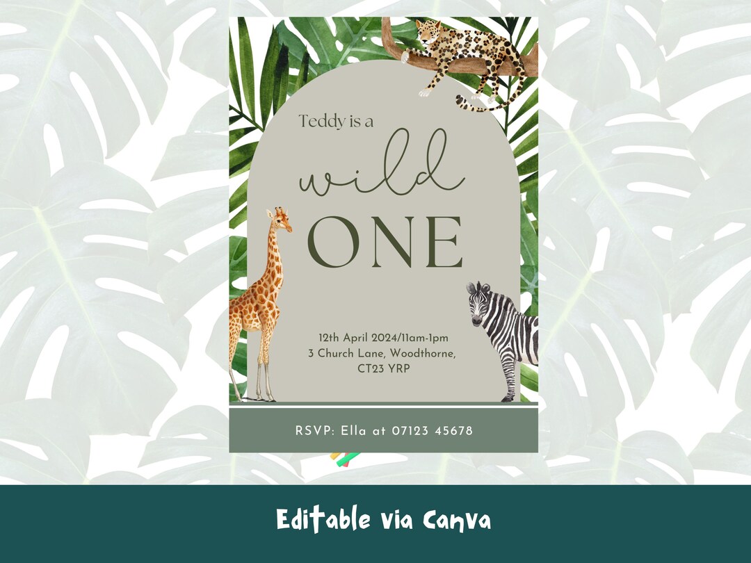 Editable 'wild One' Themed Party Invite - Etsy