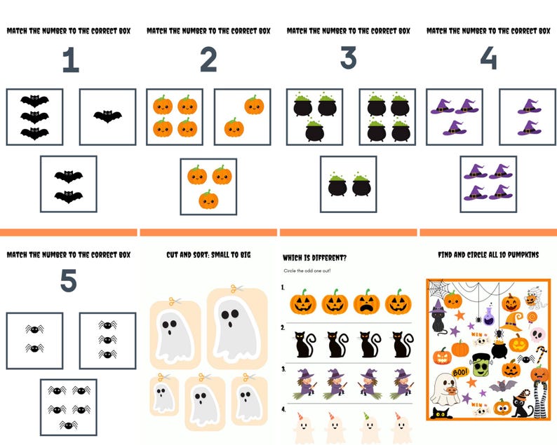 Printable Halloween Worksheets for Preschoolers | Mazes, Number ...