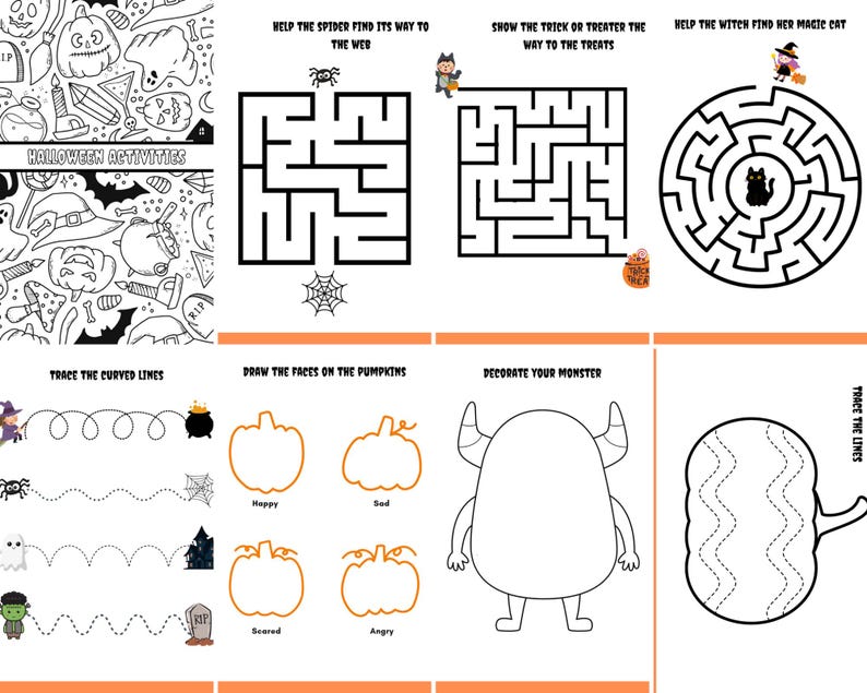 Printable Halloween Worksheets for Preschoolers | Mazes, Number ...