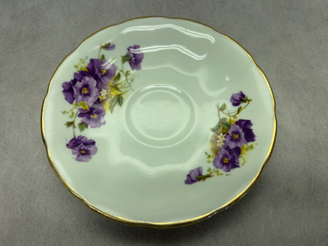 Jason Bone China England Orphaned Saucer for Teacup Purple - Etsy