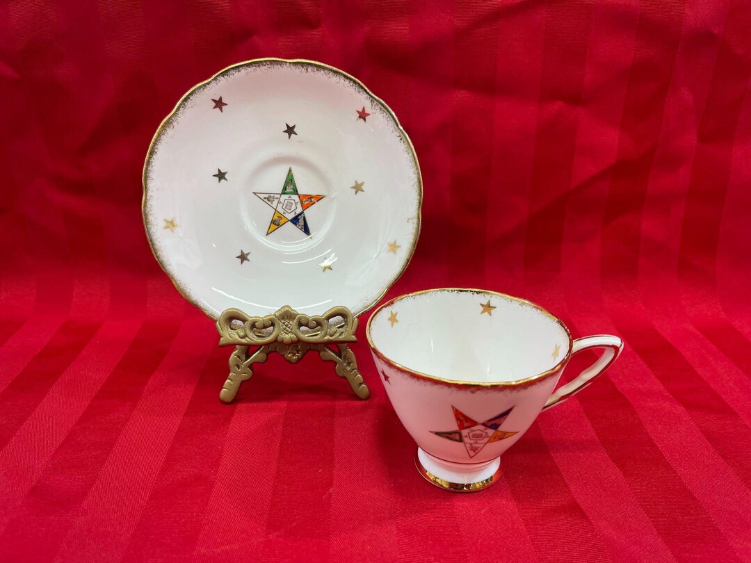 Royal Stafford Order of the Eastern Star Lodge Teacup Saucer Set Fine ...