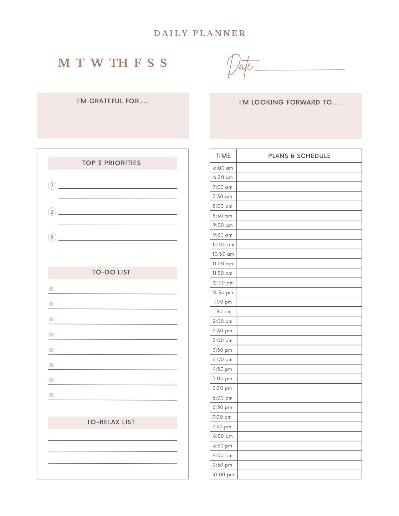 Digital/printable Download Weekly Goal Planner - Etsy