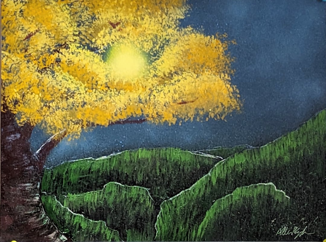 Sunlight Through the Branches - Original Spray Painting Wall Art - Etsy
