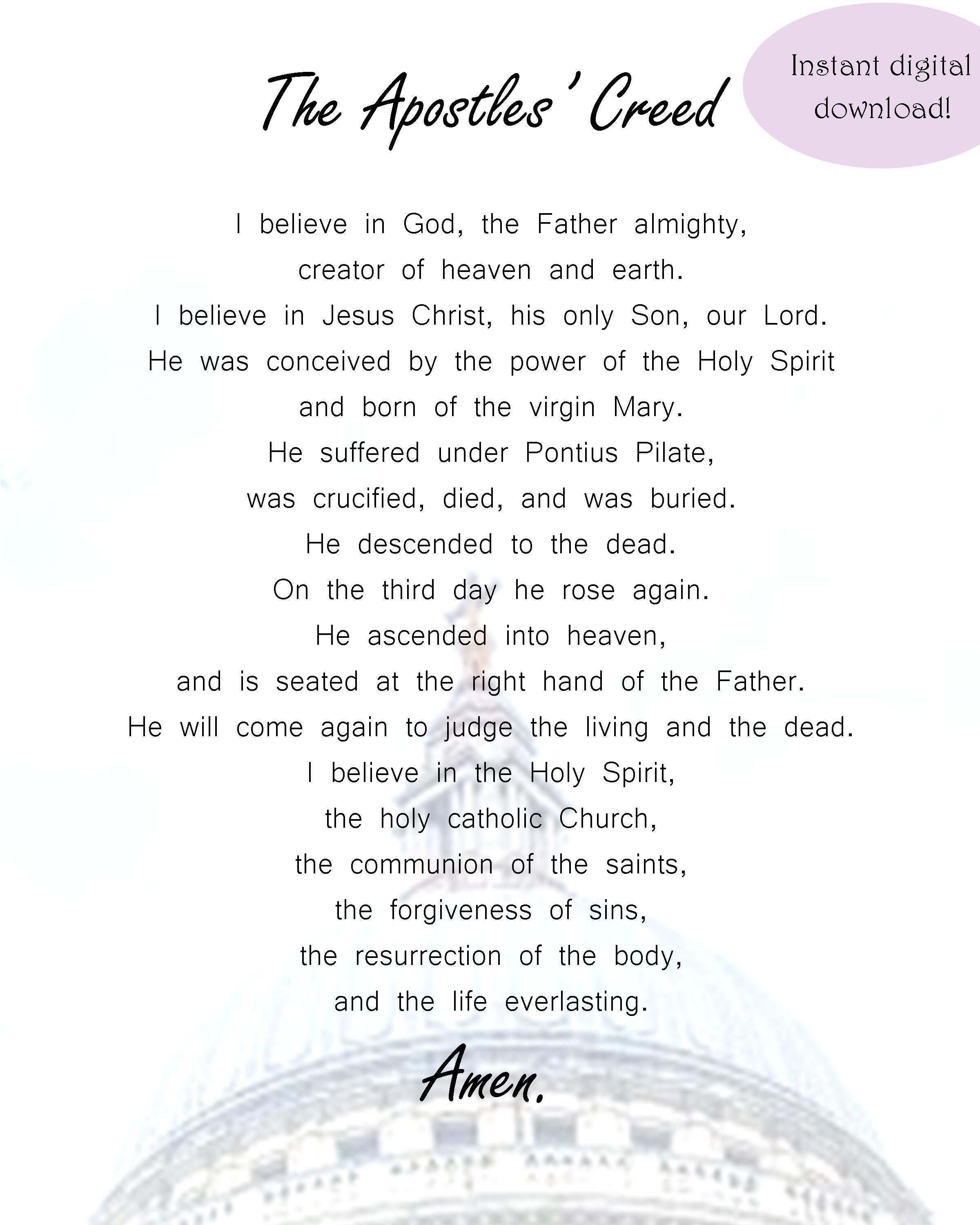 The Apostles' Creed - Etsy
