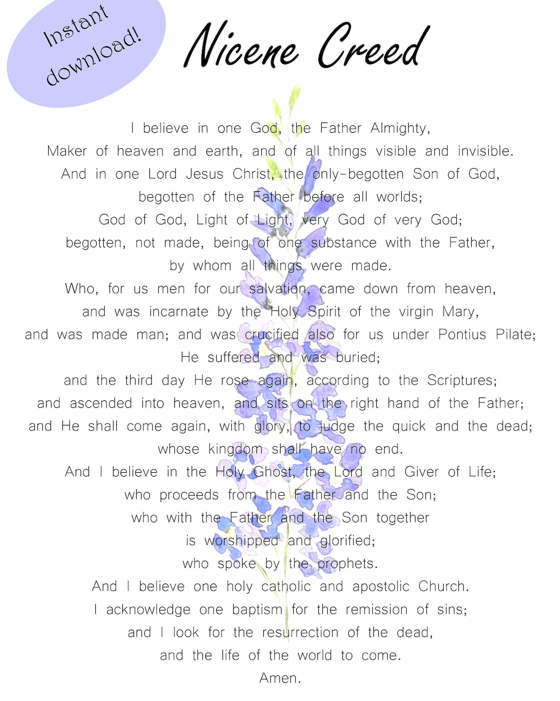 The Nicene Creed - Etsy