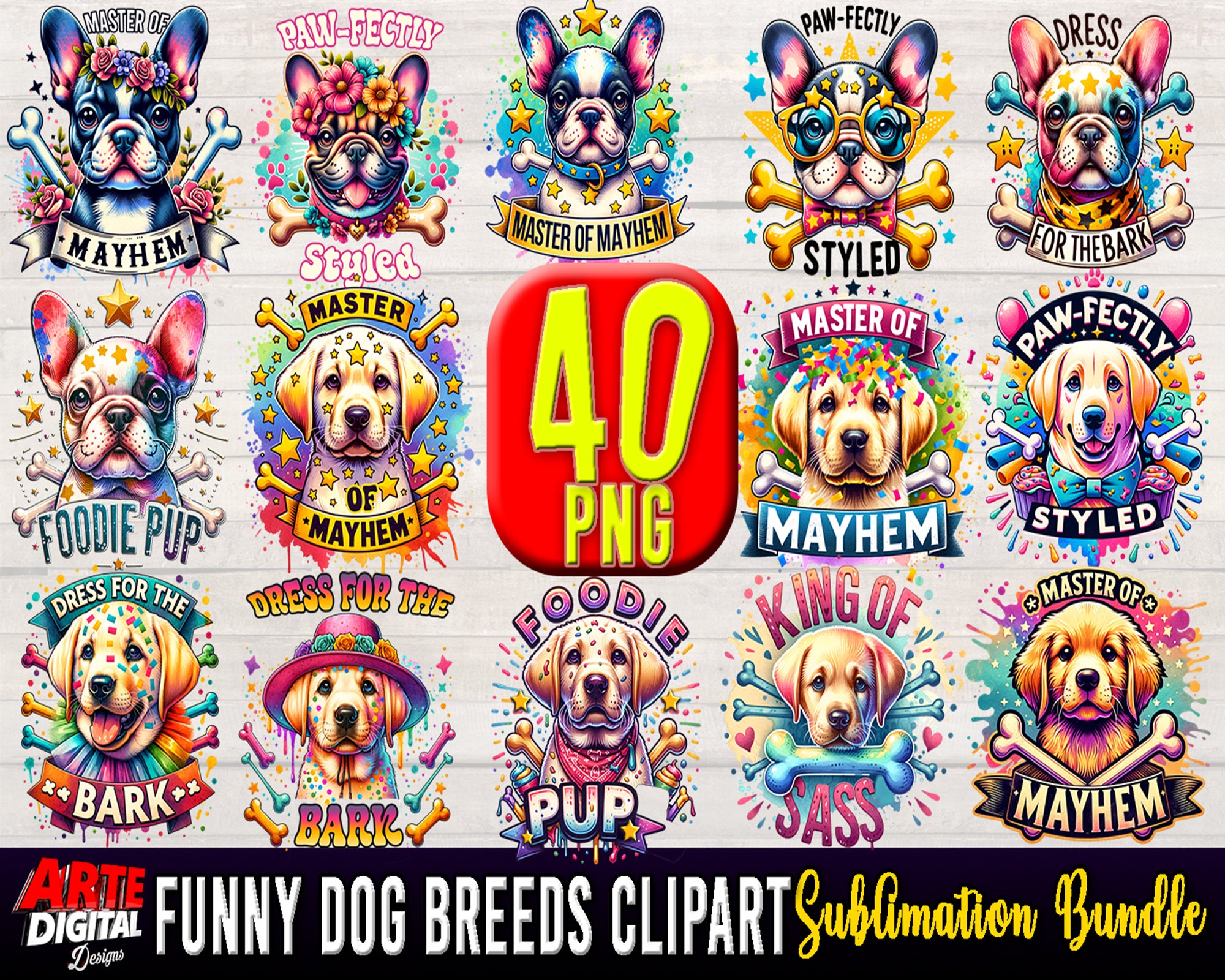 Watercolor Puppy Clipart, 40 Dog Breeds Clipart Bundle, Puppy Dog ...