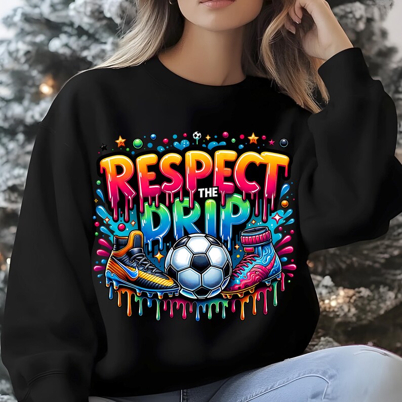 Soccer Ice Cream Drip PNG Football Sports Team Digital File, Respect ...