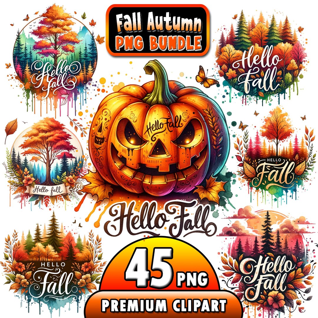 Autumn Watercolor Clipart - Watercolor Clipart - Fall Watercolor ...