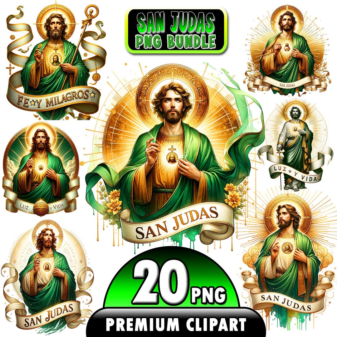Clipart St. Jude Thaddeus Set 20 - San Judas Tadeo PNG Sublimation ...