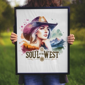 Watercolor Spring Western Clipart Bundle, Cowgirl Texas Horse Ranch ...