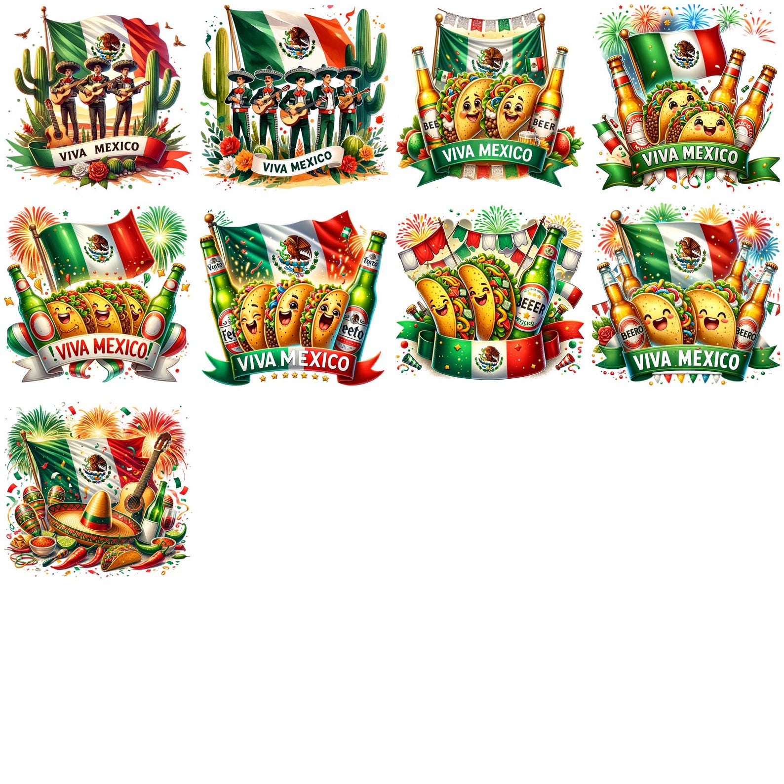 Viva México Bundle 3 – Mexican Independence Day Sublimation Clipart ...