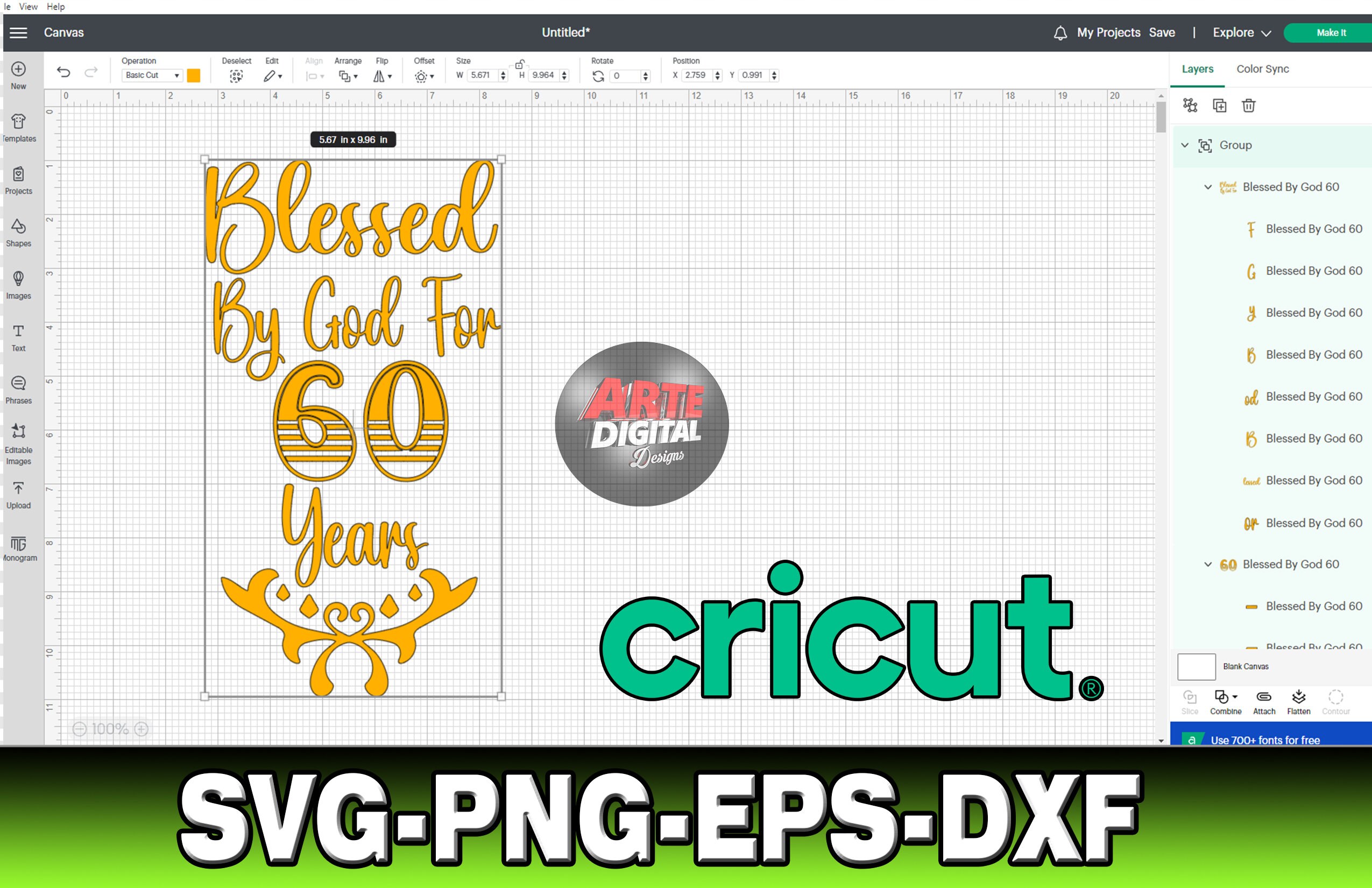 Blessed by God for 60 Years SVG, 60th Birthday SVG, Happy Birthday Svg ...