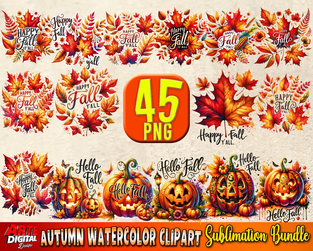 Autumn Watercolor Clipart Watercolor Clipart Fall Watercolor Clipart ...