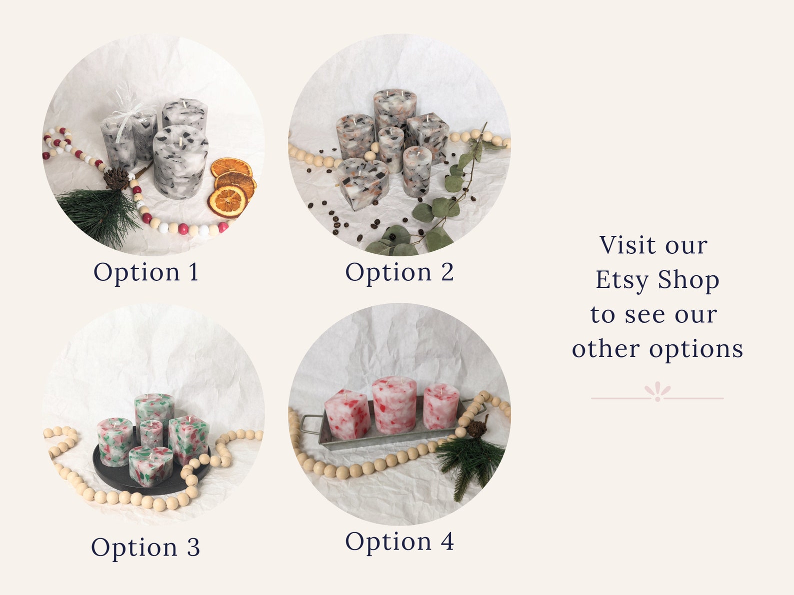 Peppermint Chunk Candle Christmas Pillar Candle Paraffin Wax Candle ...