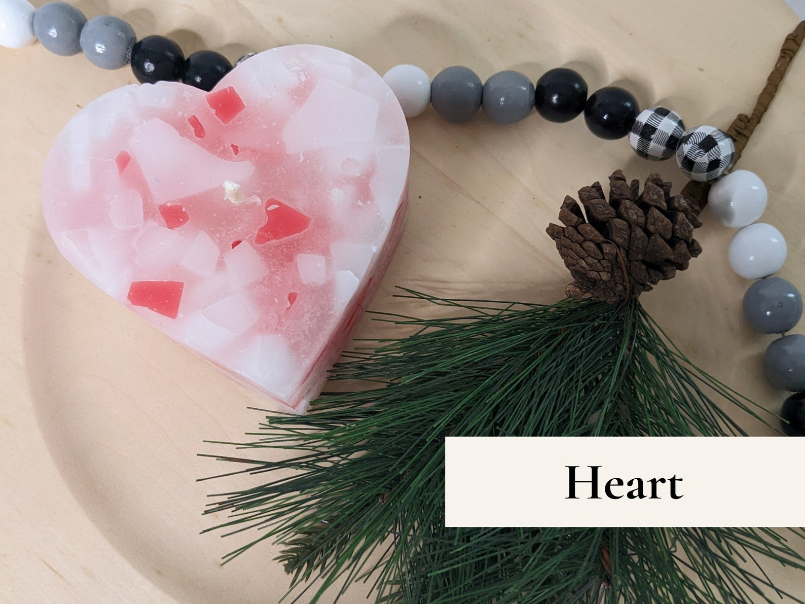 Peppermint Chunk Candle - Christmas Pillar Candle - Paraffin Wax Candle ...