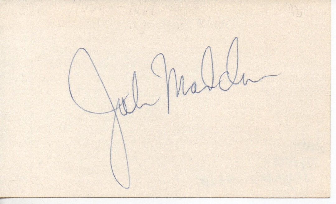 John Madden Autograph - Etsy