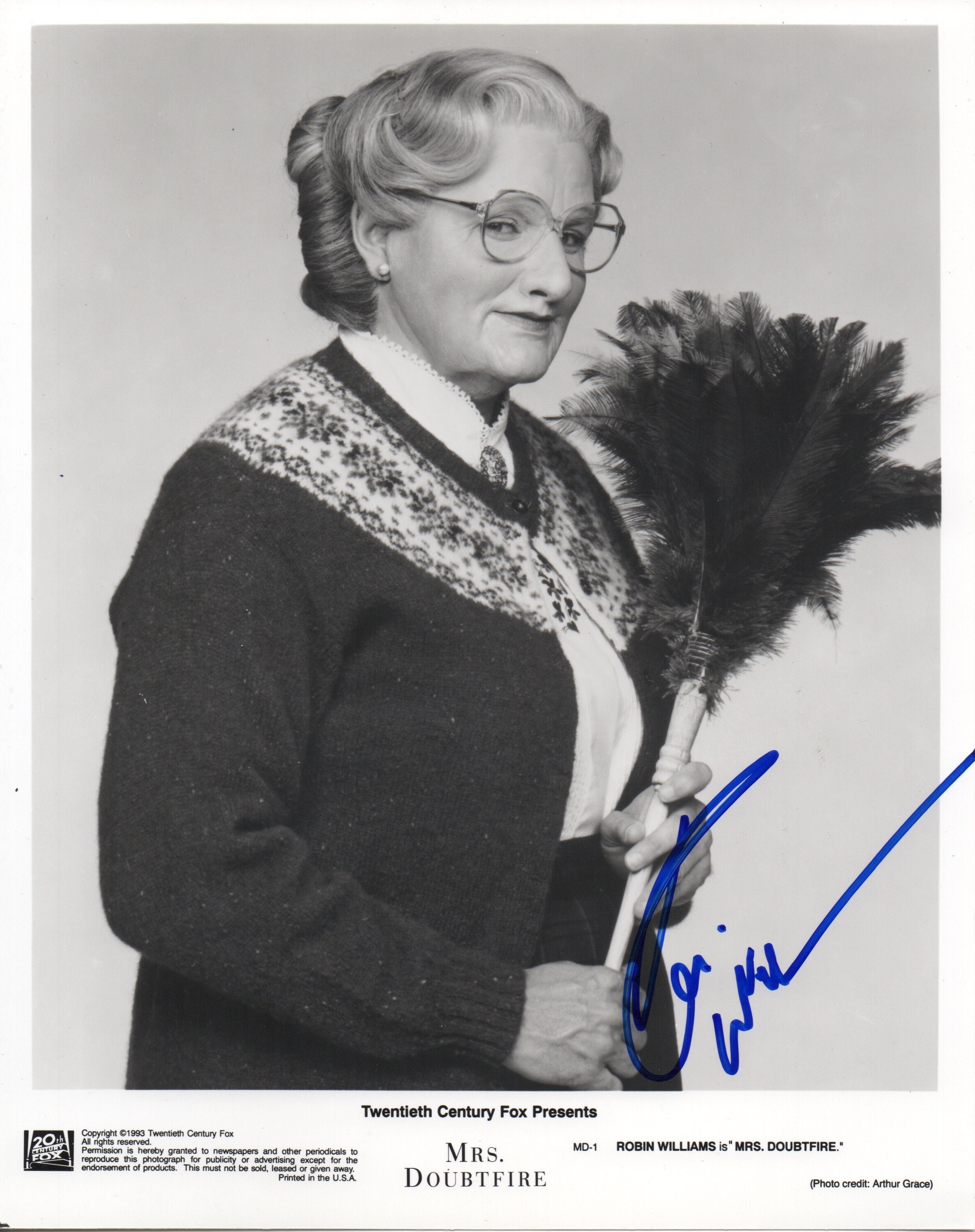 Robin Williams Signed Mrs. Doubtfire Photograph Autographed - Etsy