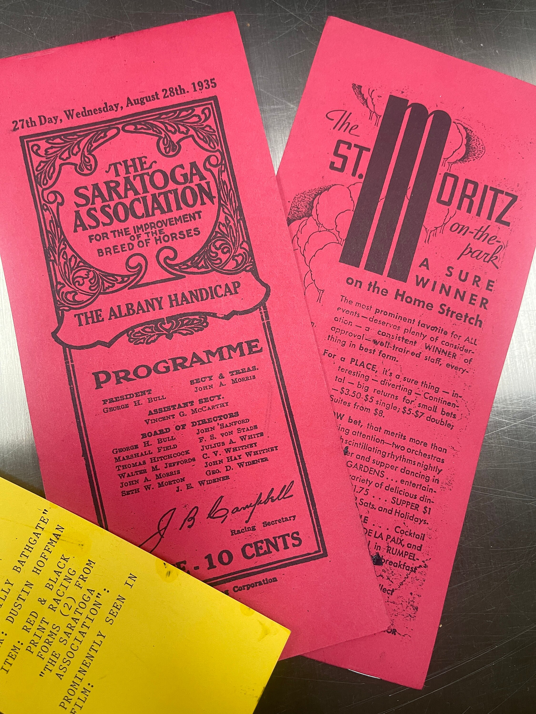 Billy Bathgate Movie Prop: Racing Program - Etsy