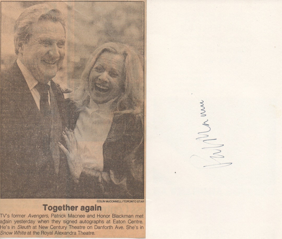 The Avengers - Patrick Mcnee and Honor Blackman Autographs - Etsy