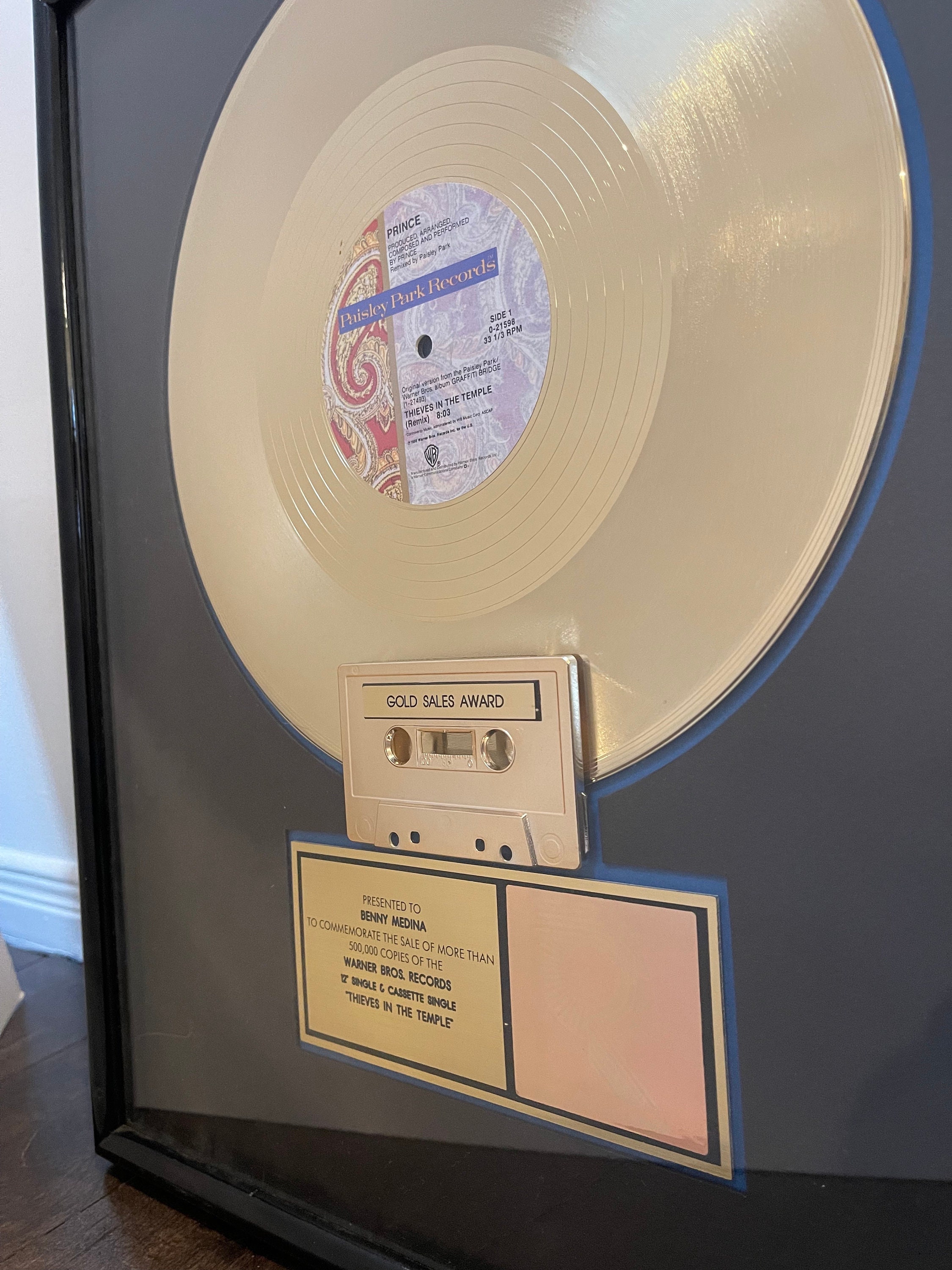 Prince Signed Album Cover. HUGE Clear Autograph. AND Prince Gold Record ...